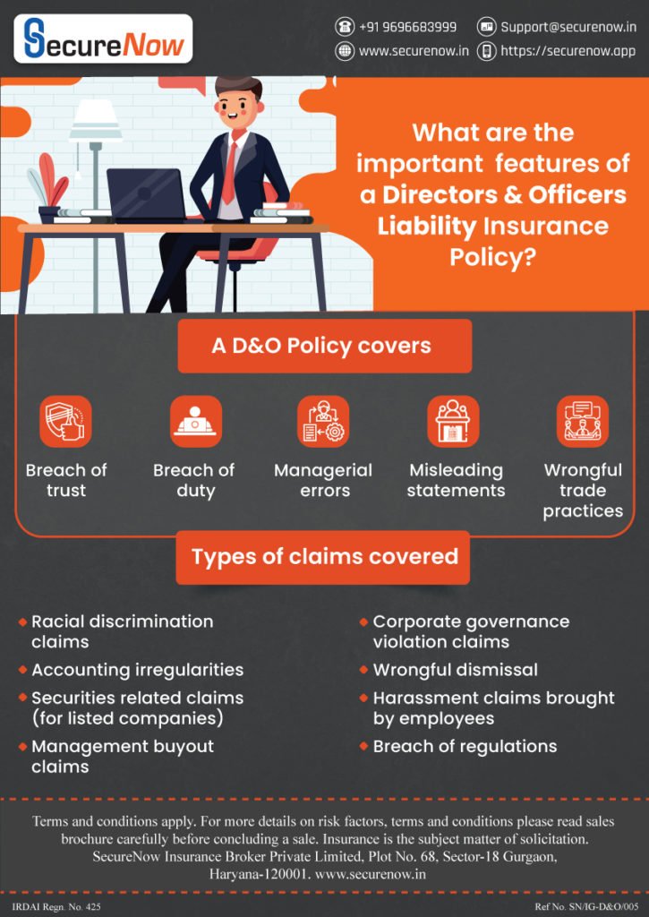 Features of D&O liability policy - Infographic - SecureNow